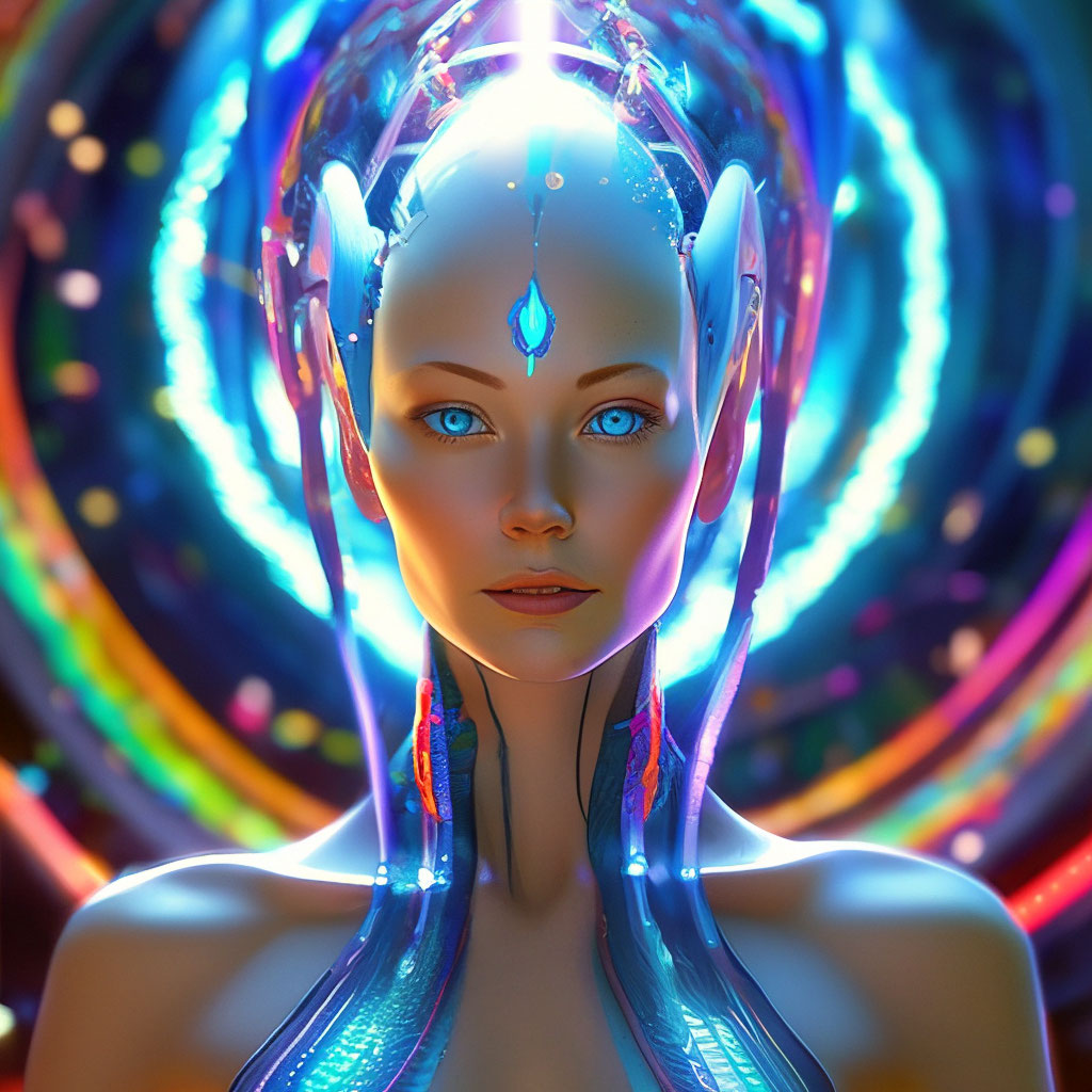 "Portrait of an alien woman of a very beautiful unusual woman with ...