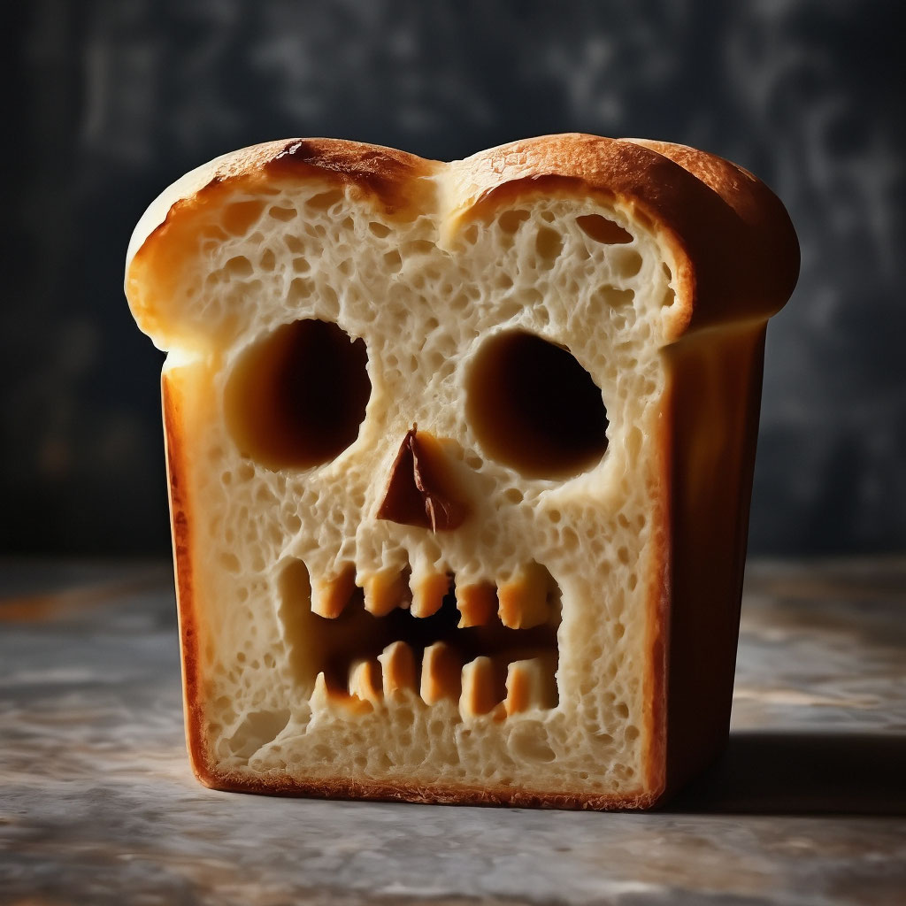 Bread is a horror brick." — image created in Shedevrum