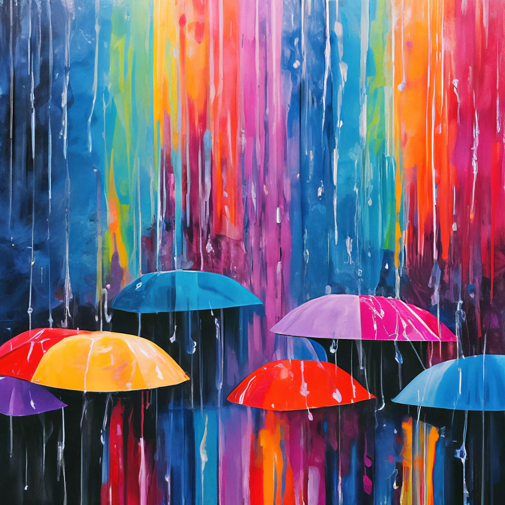 "Colored rain" — image created in Shedevrum