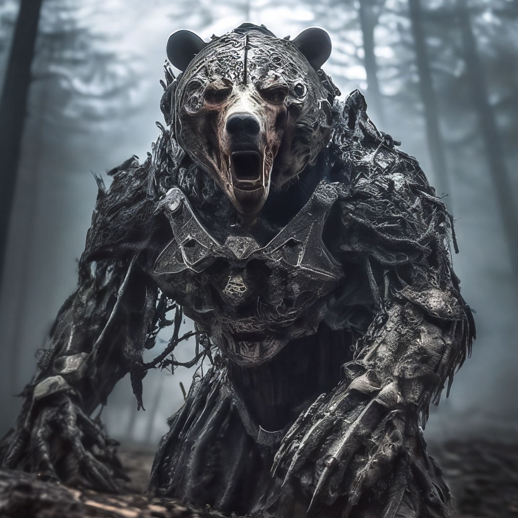 "Sinister Bloodthirsty Terrifying Huge Zombie Bear, mysticism, horror ...