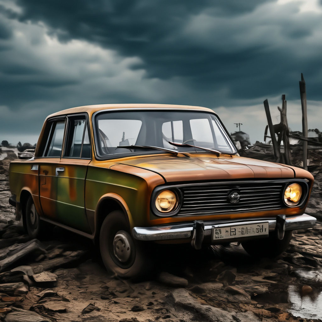 "Zhiguli 5050 year" — image created in Shedevrum