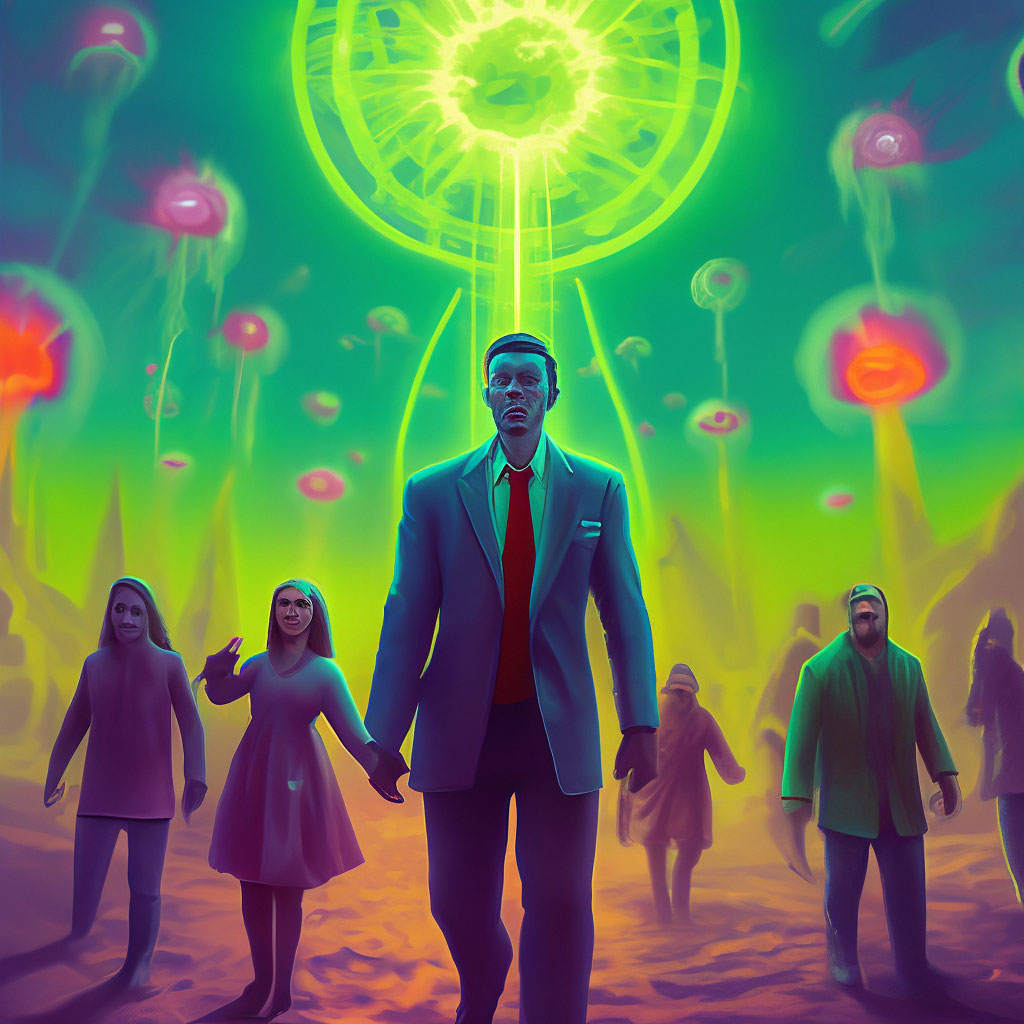 "Radioactive people" — image created in Shedevrum