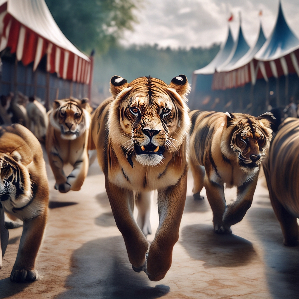 "Circuses are closed, animals are running, they are free now, the look ...