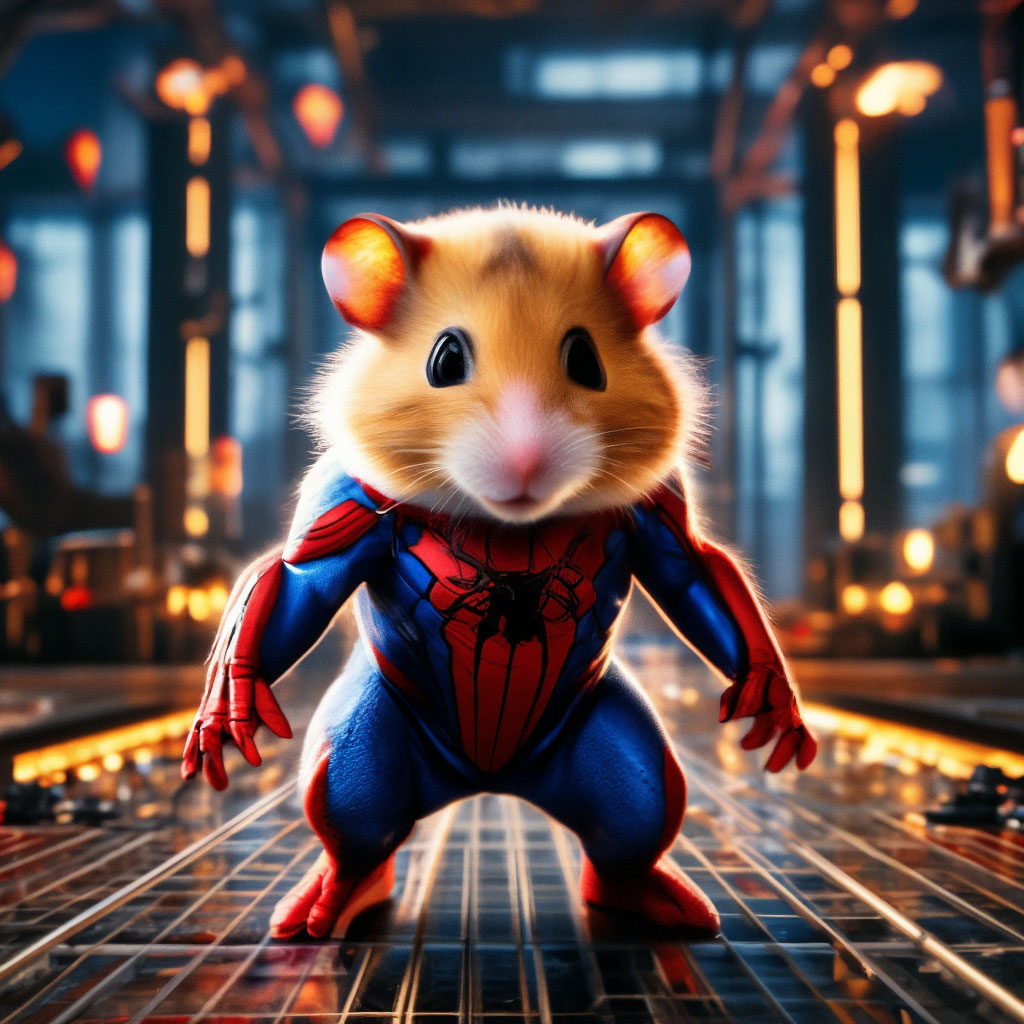 "Spider-man hamster" — image created in Shedevrum