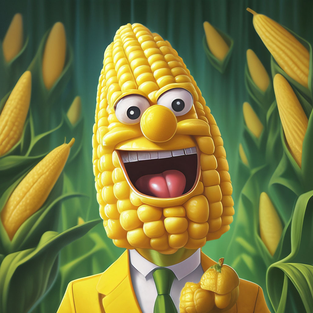 "Mr. corn" — image created in Shedevrum