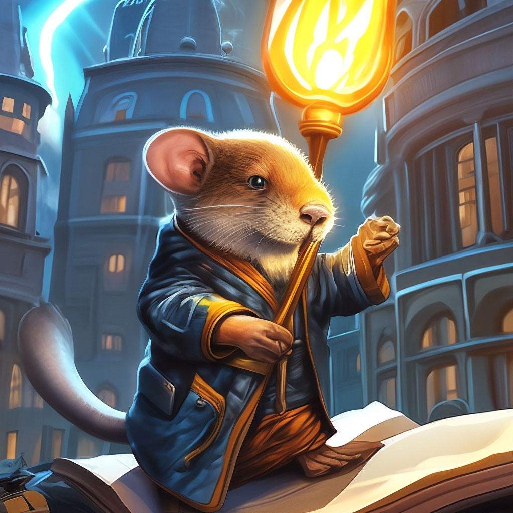 "Torch of knowledge close-up in the paws of a mole in the clothes of a ...