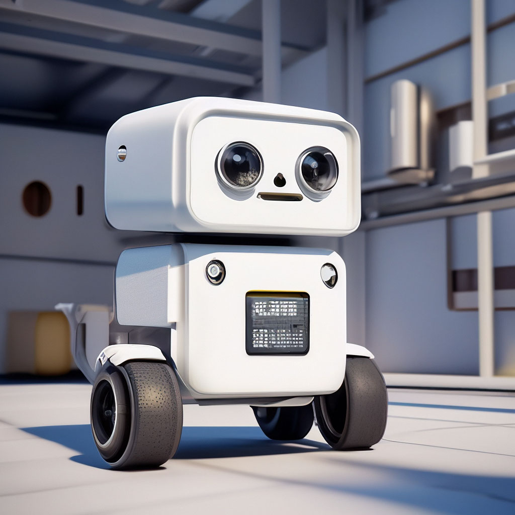 "Yandex Rover, delivery bot in the form of a soft rectangle, box on ...