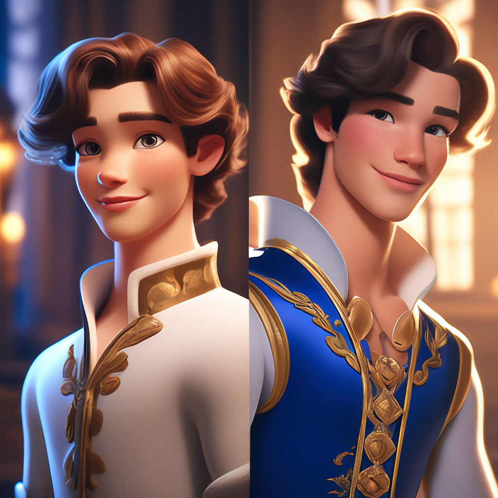 "DISNEY-style princes, aesthetically pleasing, beautiful, realistic ...