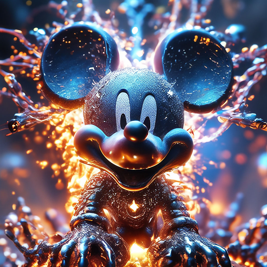 "Mickey Mouse Venom, hyperrealism, beautiful, consisting of diffusion ...