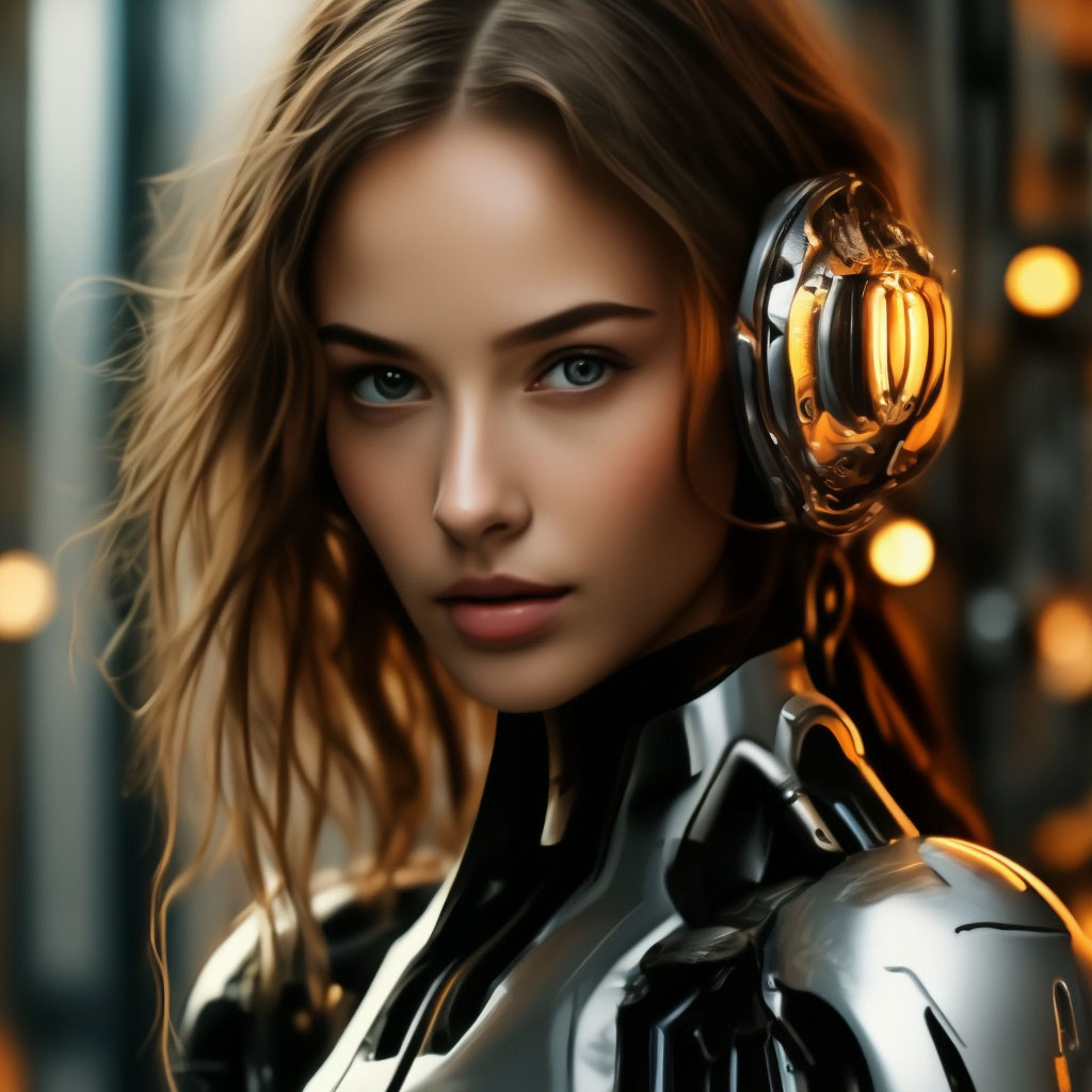 "Technocosmos girl robot" — image created in Shedevrum