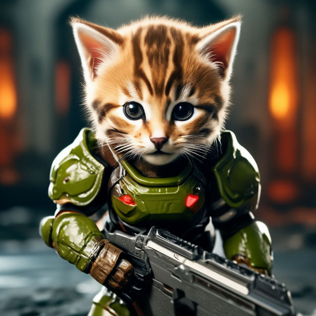 "Kitten doomguy, kitten in the image of the executioner doom doom ...