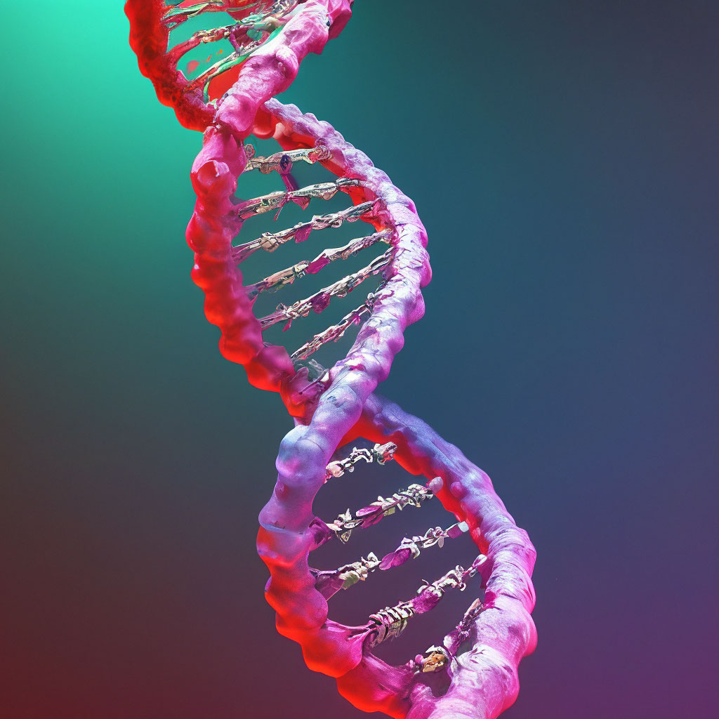 "Zobi vampire DNA chain in color for post-apocalypse" — image created ...