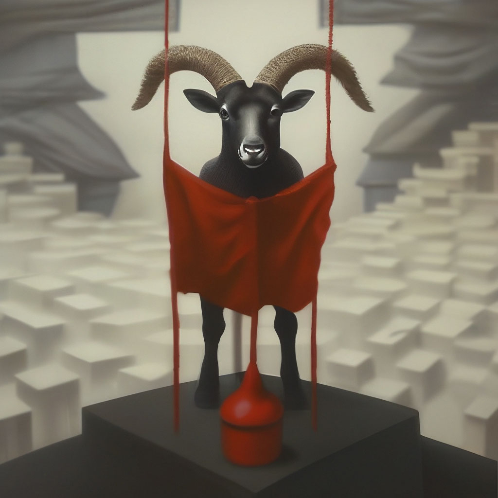 "The scapegoat" — image created in Shedevrum