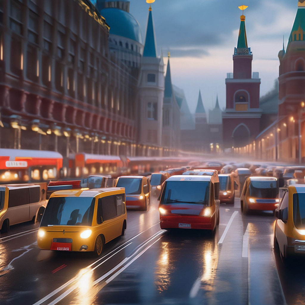 "Moscow rush hour, professional photo, aesthetically pleasing ...