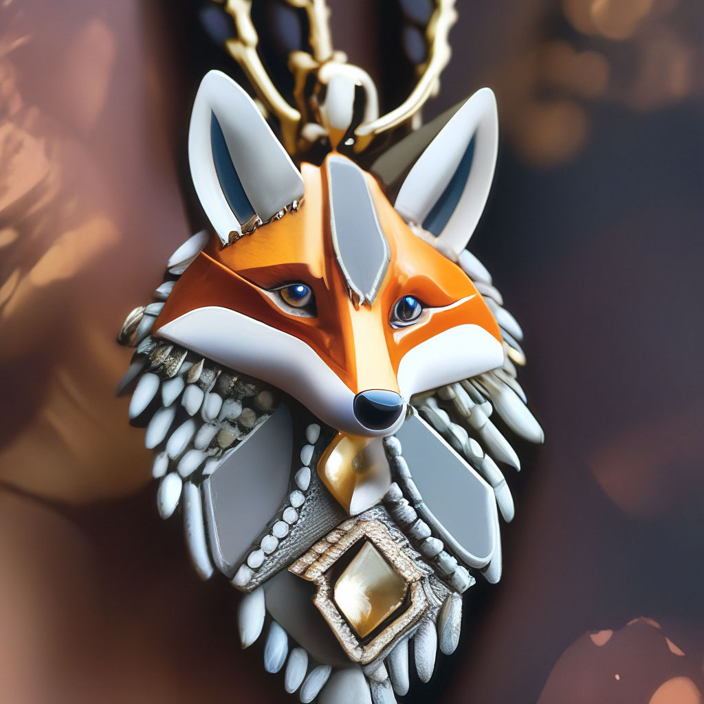 "Pendant with stones in the form of a fox" — image created in Shedevrum