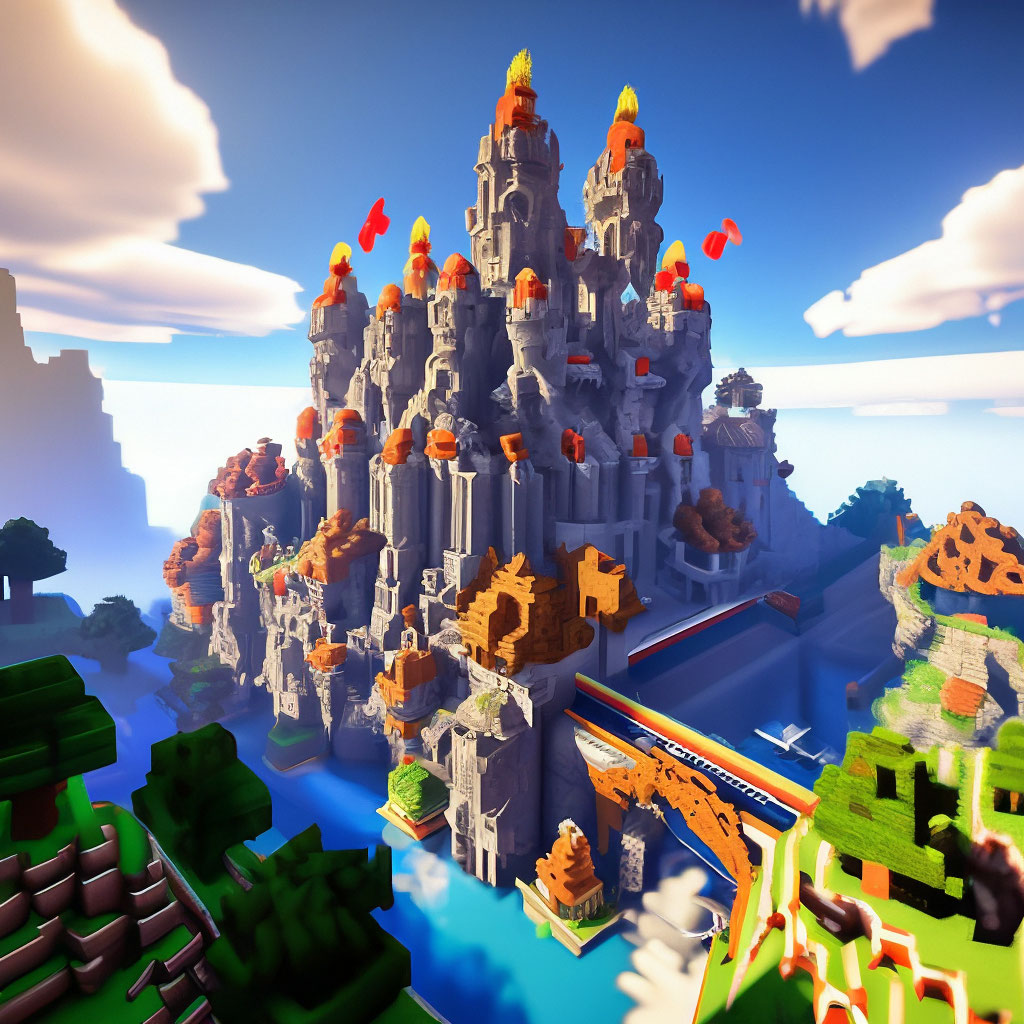 "Shailushay in the maincraft style" — image created in Shedevrum