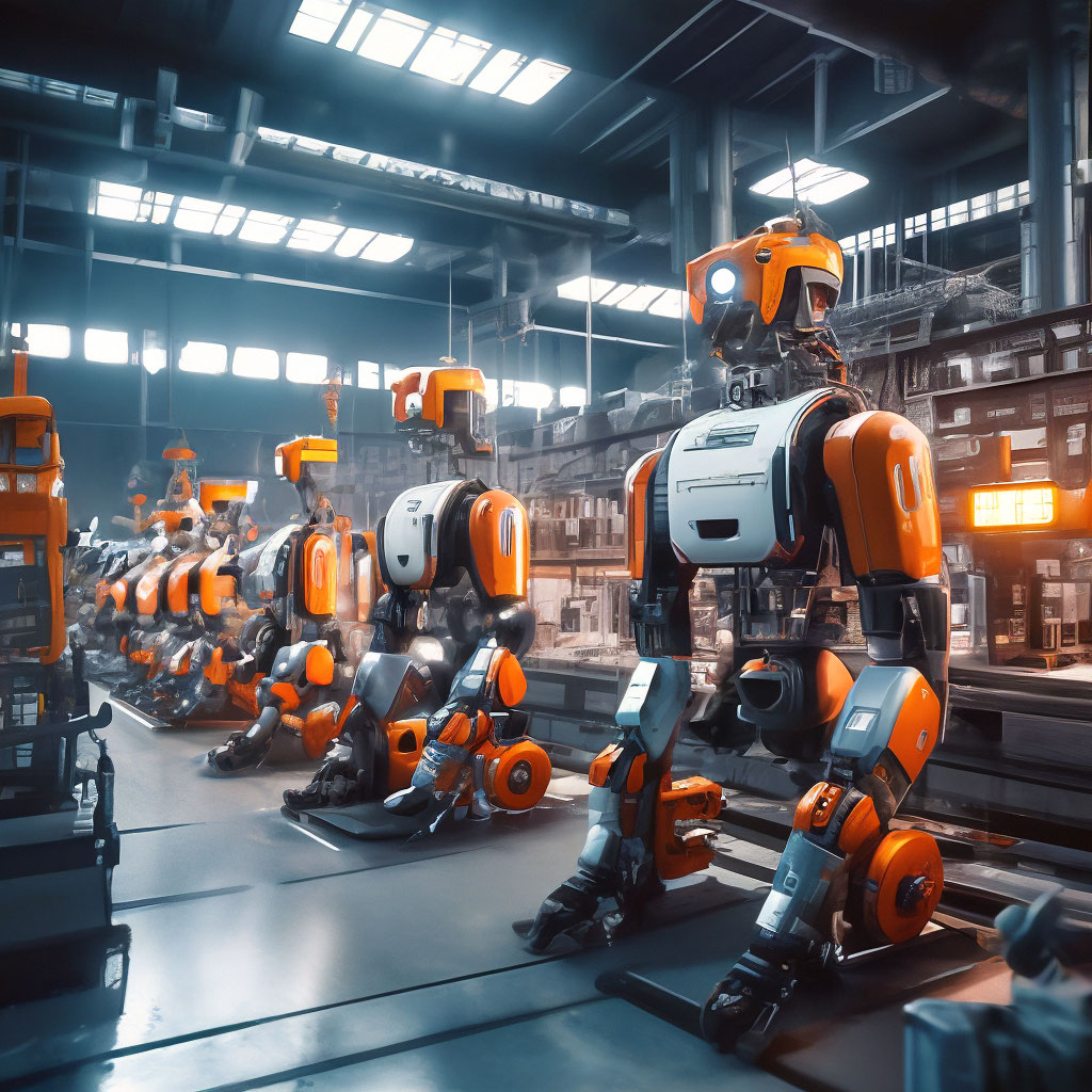"Robot factory , professional photo, 4k, high resolution, high detail ...