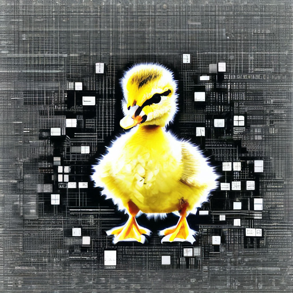 "It is on the desktop, QR code, pixels, pixel graphics, black and white ...