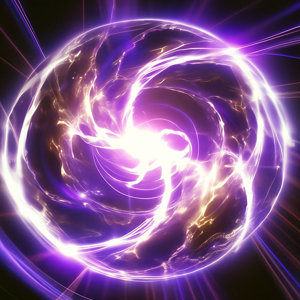"Around the planet Earth, light plasma energy streams of white and ...