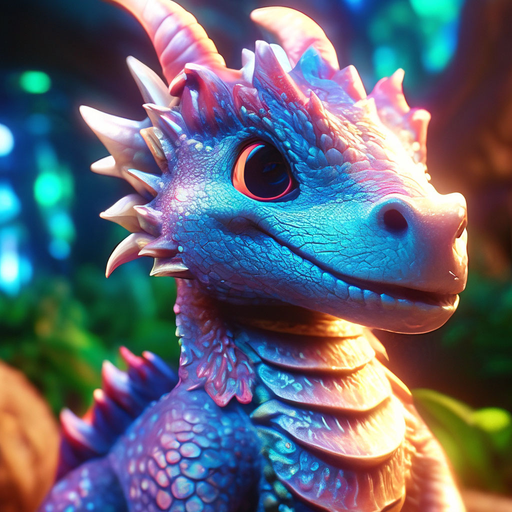 "Very cute affectionate dragon,, bright lighting, high detail, 1/250s ...