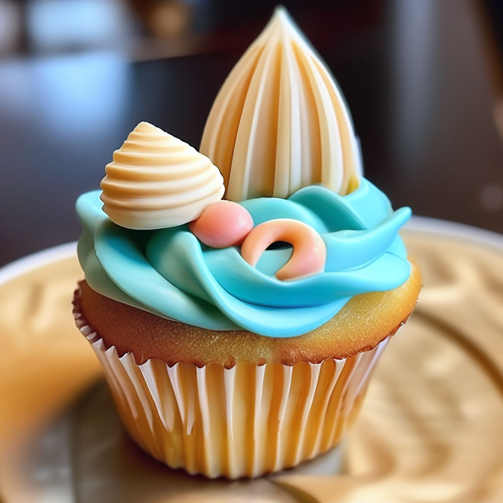 "@skolopublic A shell-shaped cupcake." — image created in Shedevrum