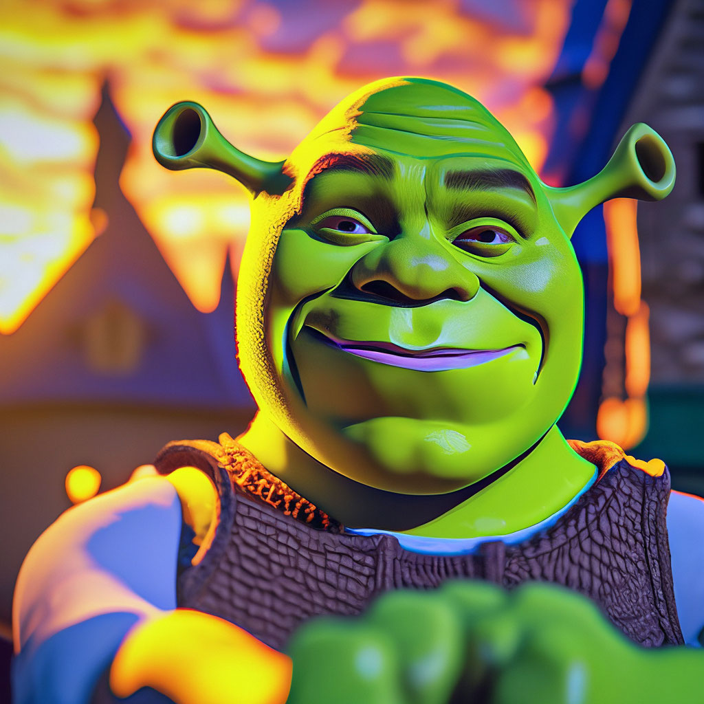 "Shrek aesthetically pleasing, beautiful, professional photo, realistic ...