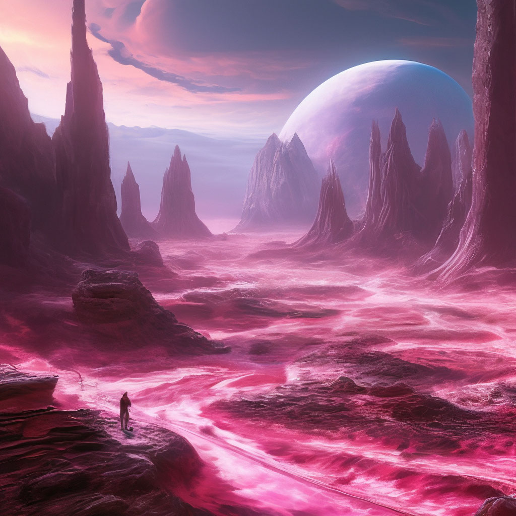"Fabulously beautiful fantastic landscape of an alien world in the ...