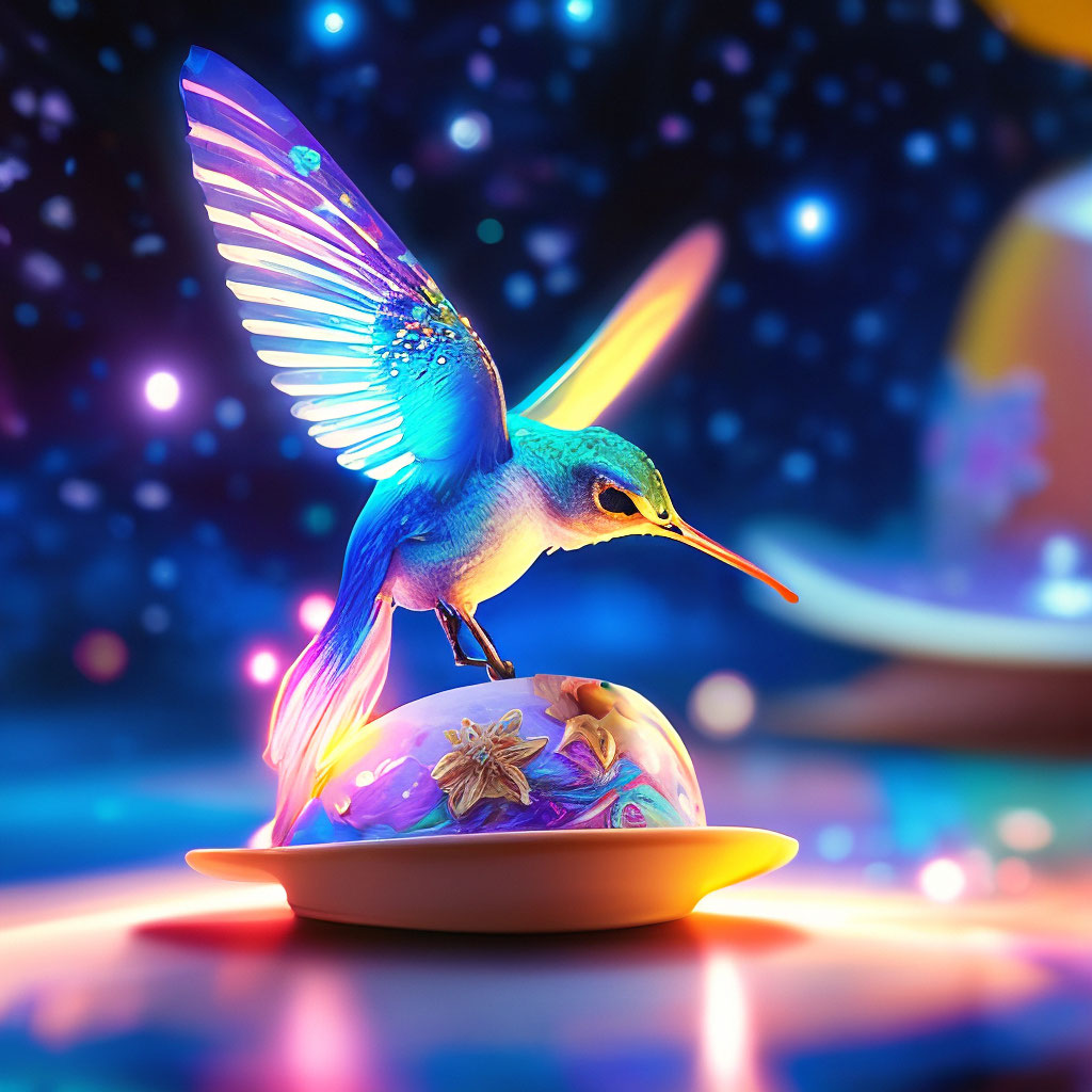 "Hypernaturally megarealism, symbiosis of Pinocchio and Hummingbird in ...