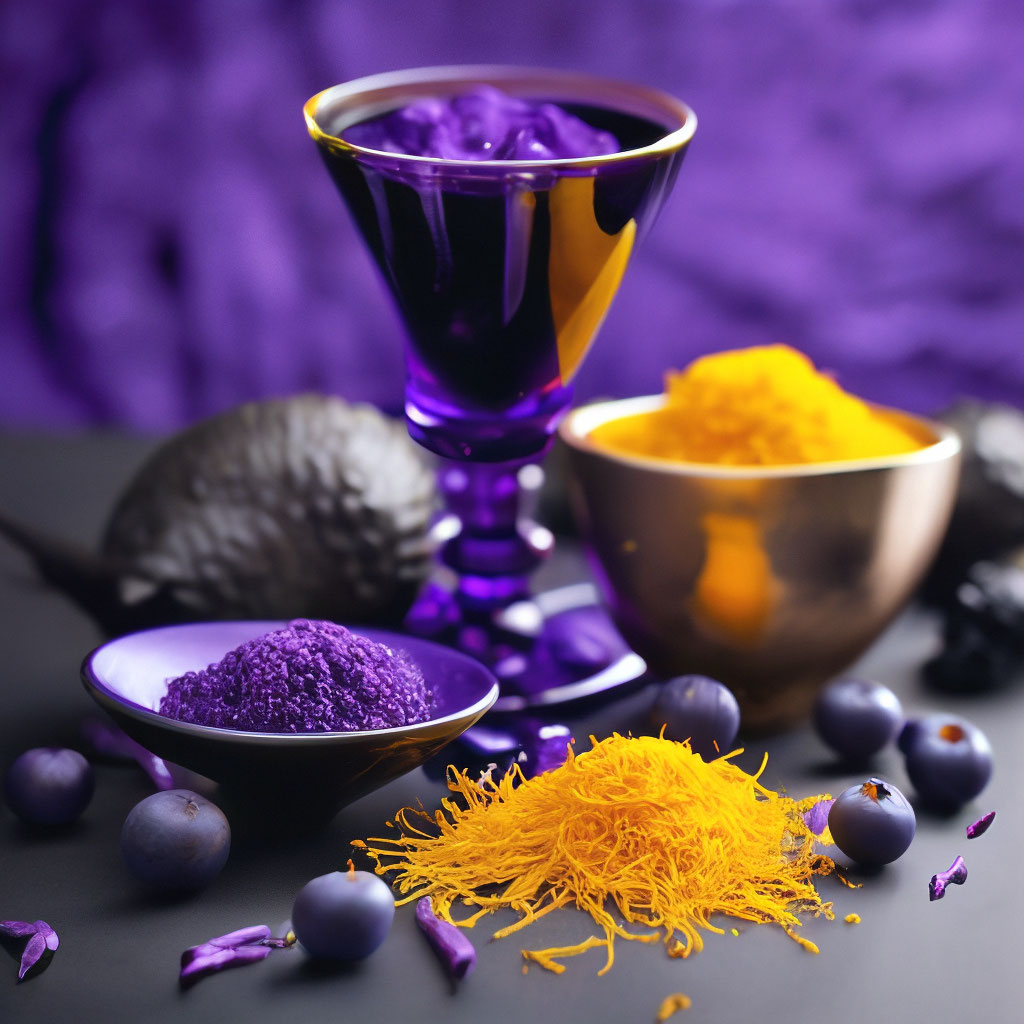 "Black violet, saffron. Professional photo." — image created in Shedevrum