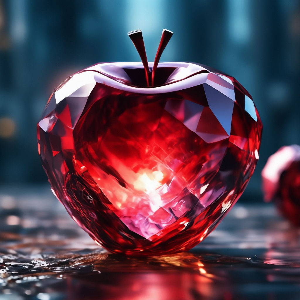 "Red apple fantastic paradise unreal crystal bulk large apple glows ...