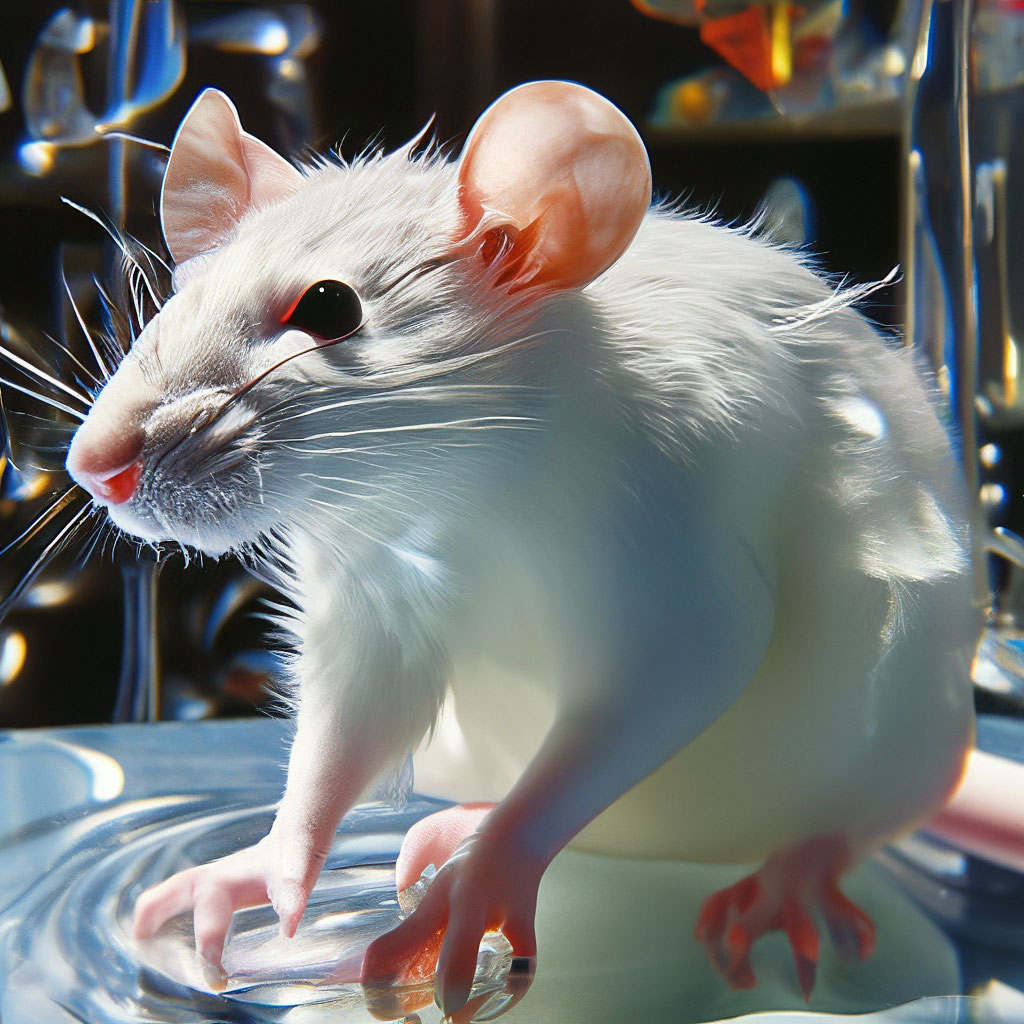 "Crystal rat hyperrealism" — image created in Shedevrum