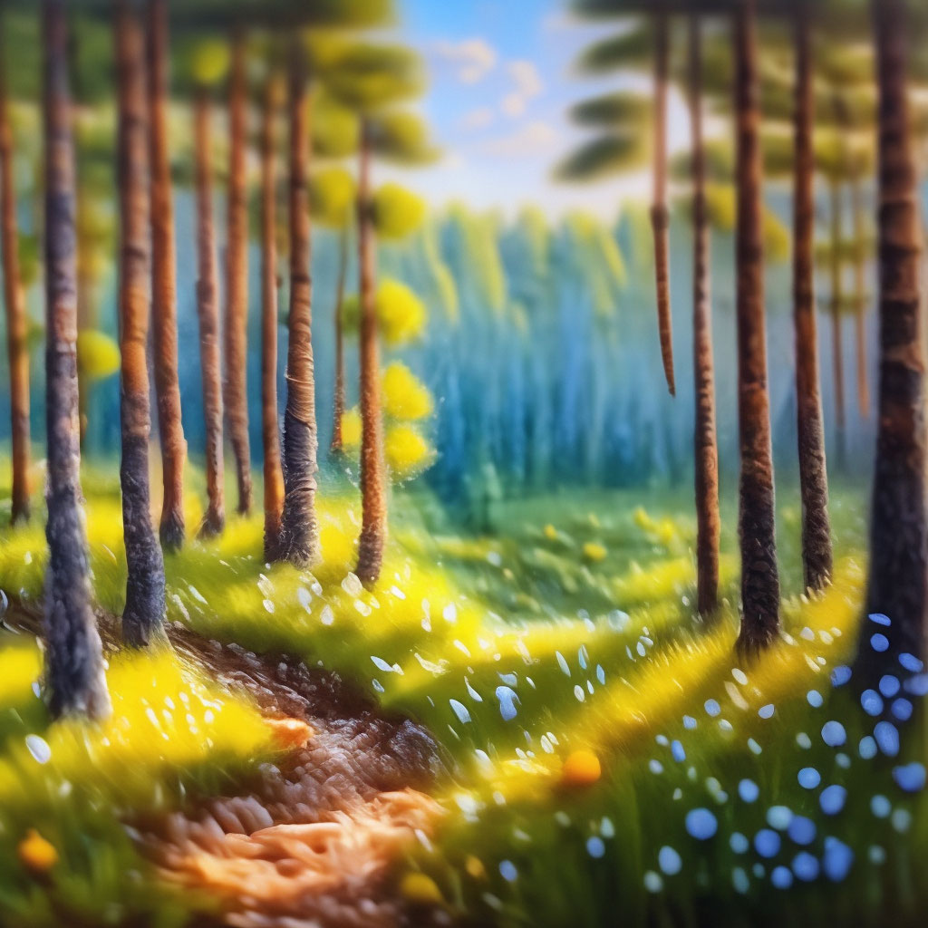 "The painting made in the style of dry felting is a beautiful sunny ...