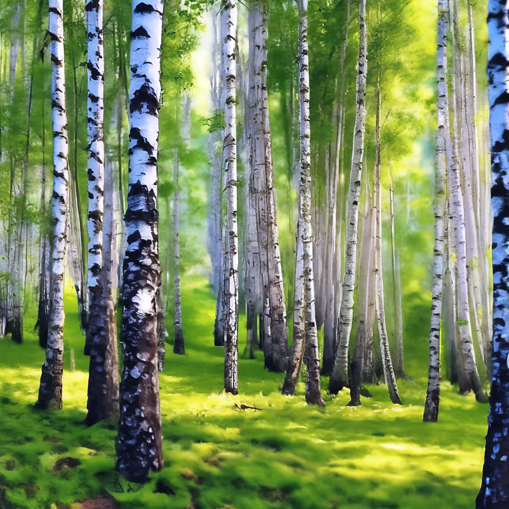 "Photos from professionals, the trunks and leaves of birch trees on the ...