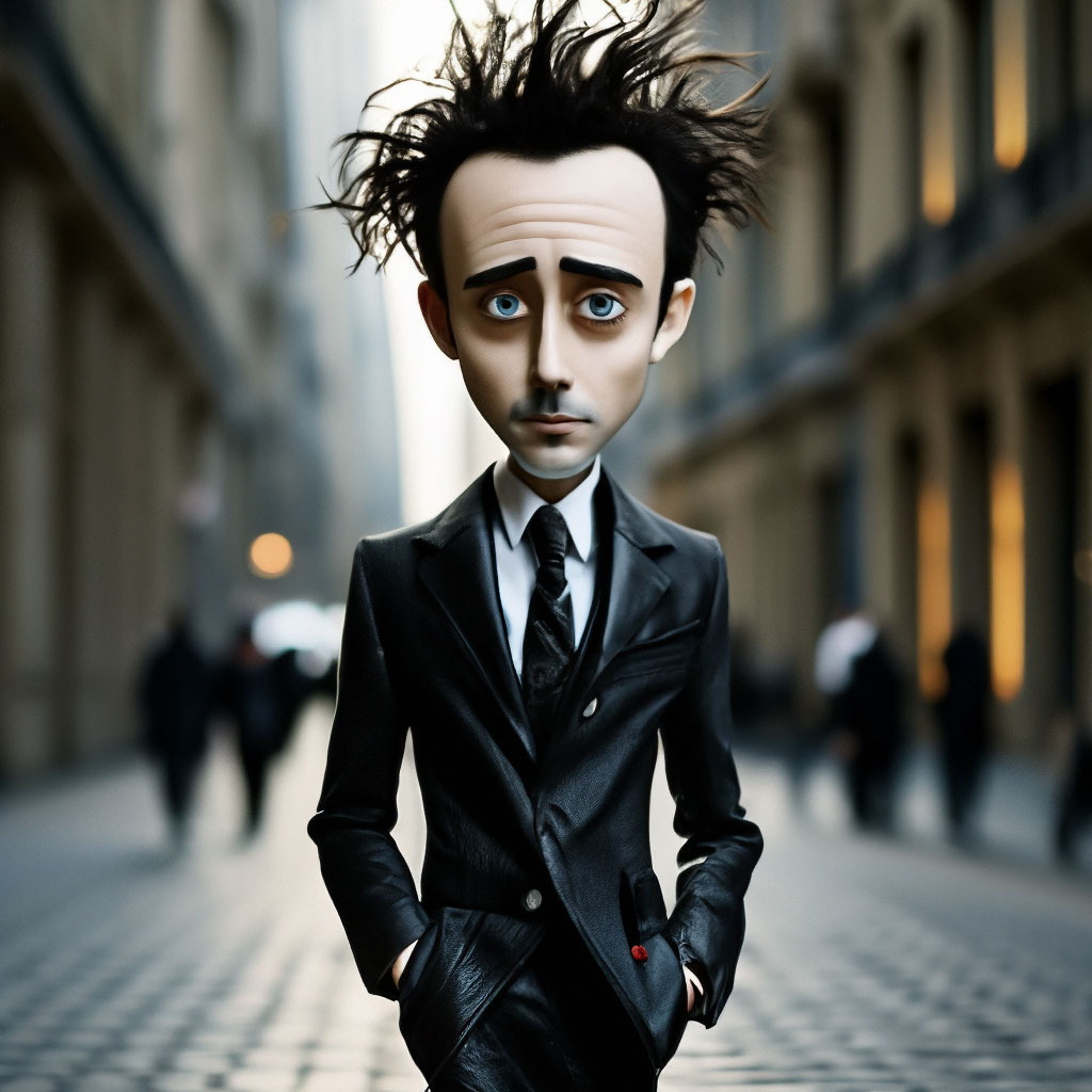 "I "love" my job, I will come here on Saturday!!! in Tim Burton's style ...