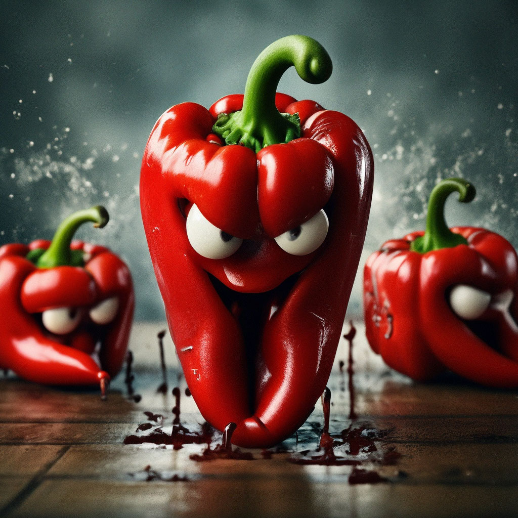 "Cool peppers humor" — image created in Shedevrum