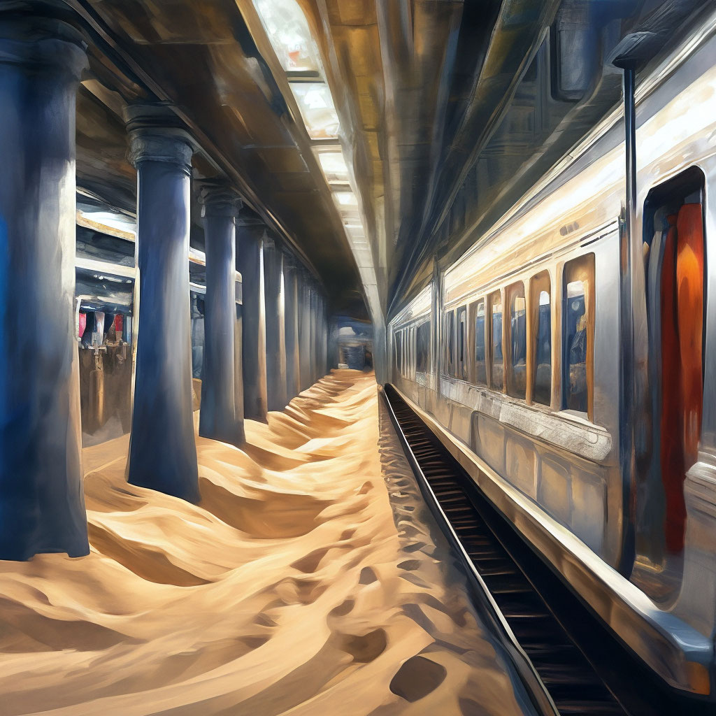 "Sand in the subway" — image created in Shedevrum
