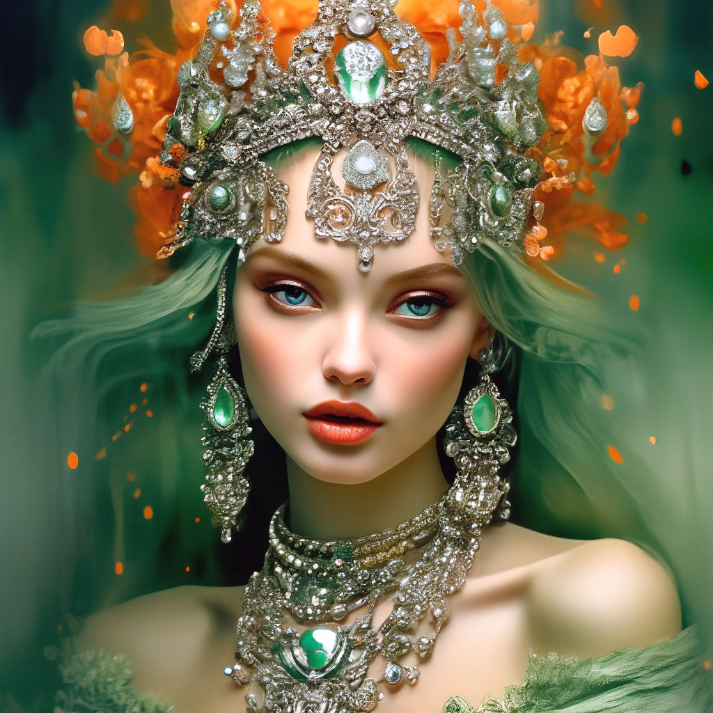 "Enchantress,eyelashes, jewelry, tiara, watercolor drawing, photo ...