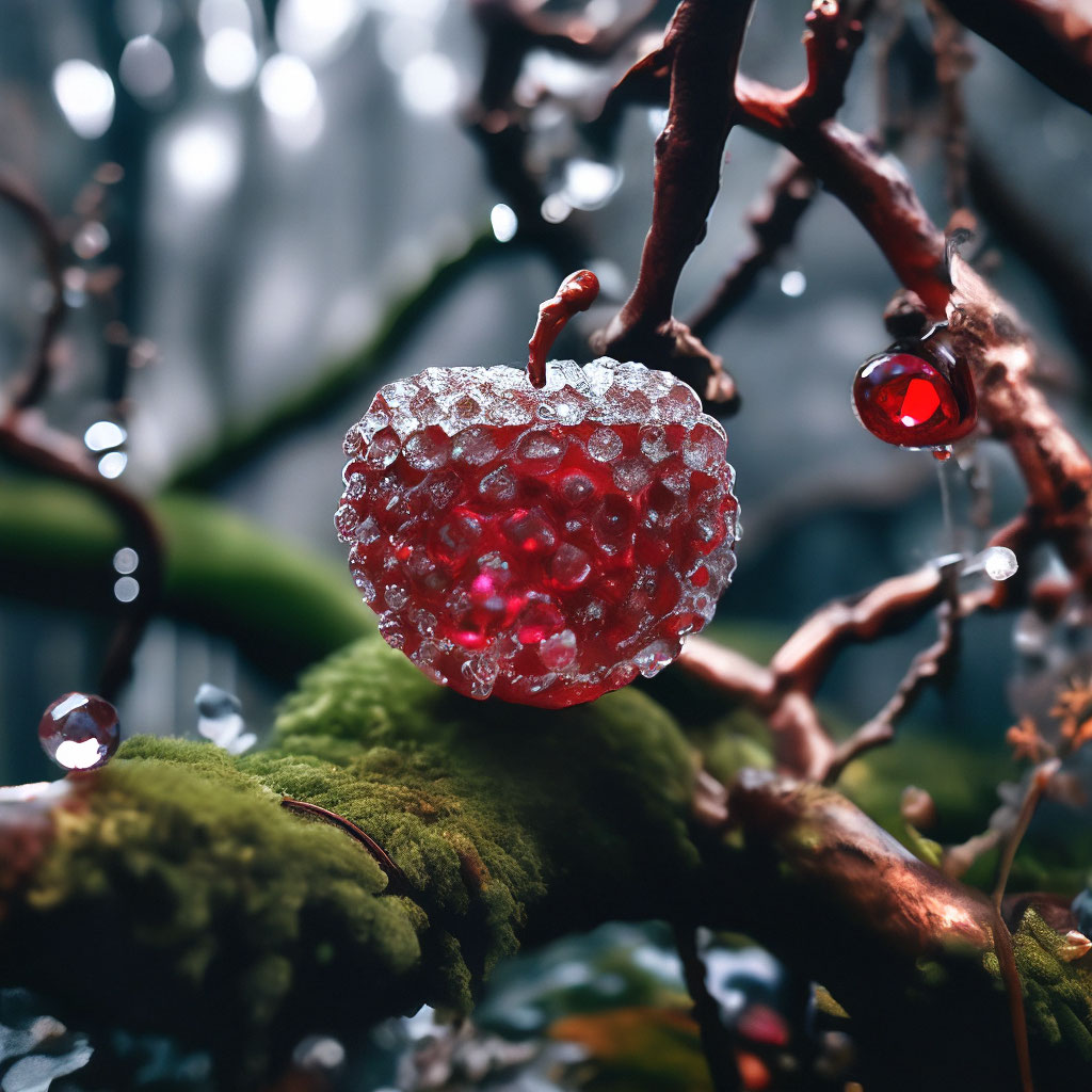 "Crystal apple tree, in a magical forest,photo portrait photorealism ...
