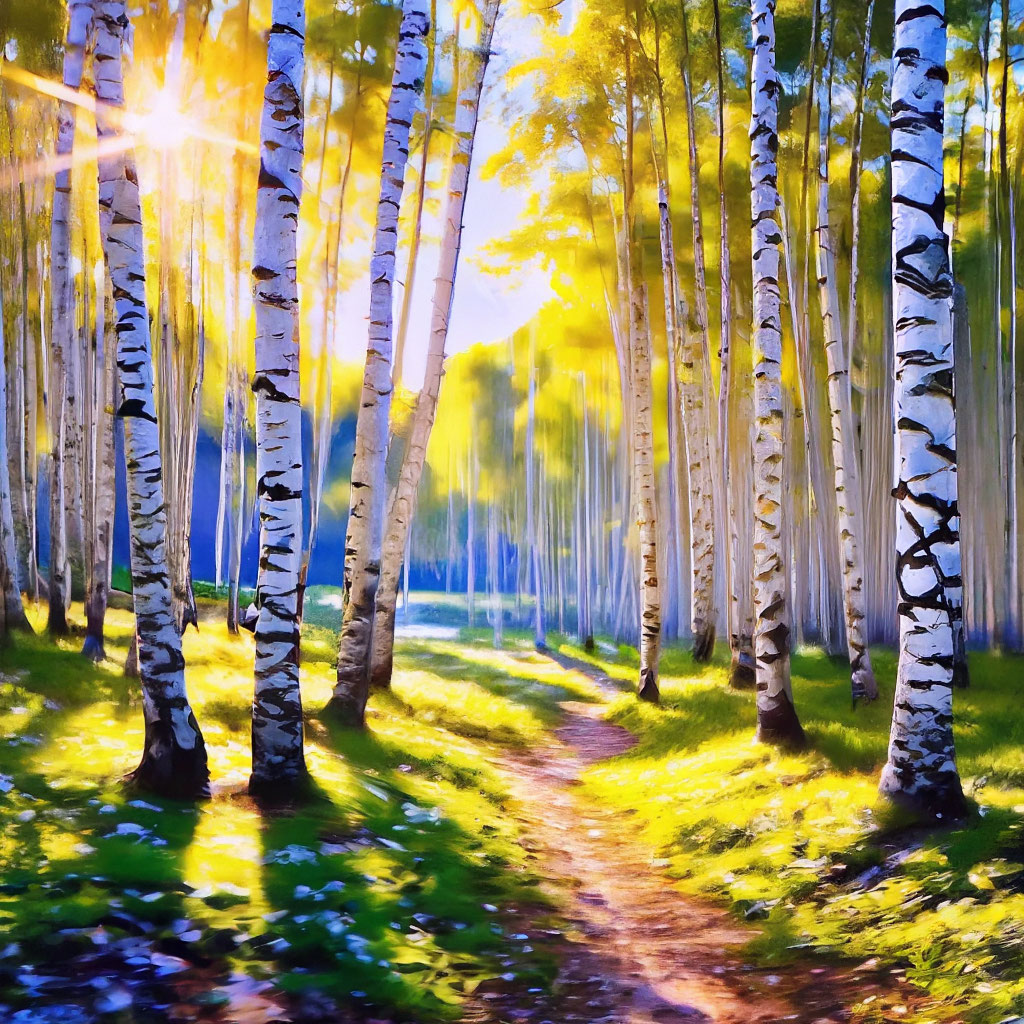 "The rustle of a birch grove, stunning beauty, fantasy, elegance ...