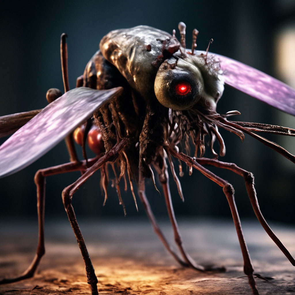 "Mosquito zombie monster" — image created in Shedevrum