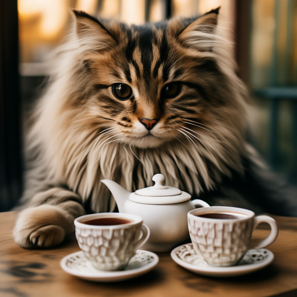 "Cute fluffy affectionate cats and tea drinks - what do they have in ...