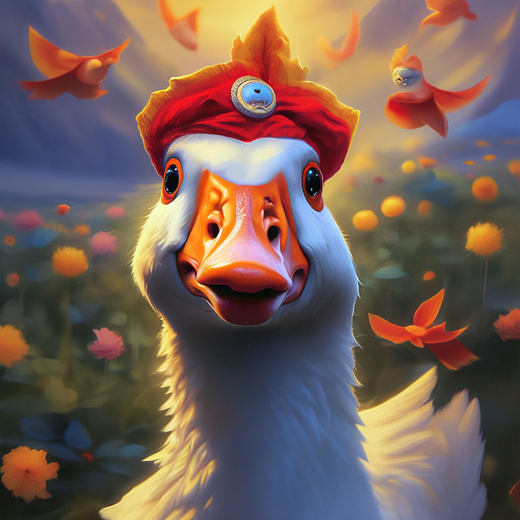 "Happy goose" — image created in Shedevrum