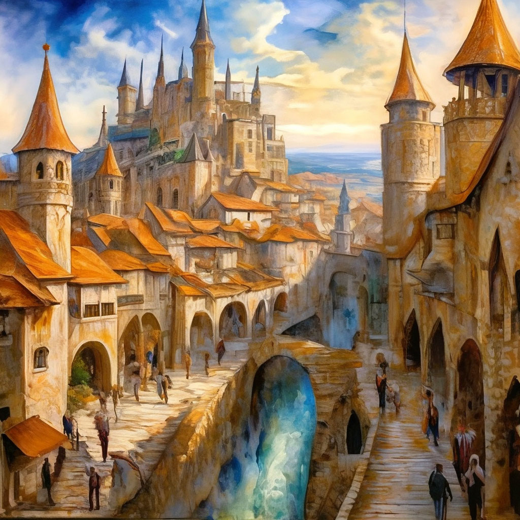 "The Middle Ages of Lambordinia. medieval city. art.fantastic ...