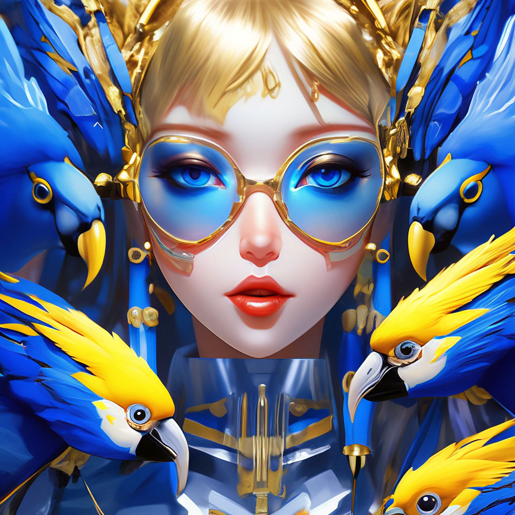 "Artist:SD girl+cyber Japan fashion,surrounded by painted blue+detailed ...