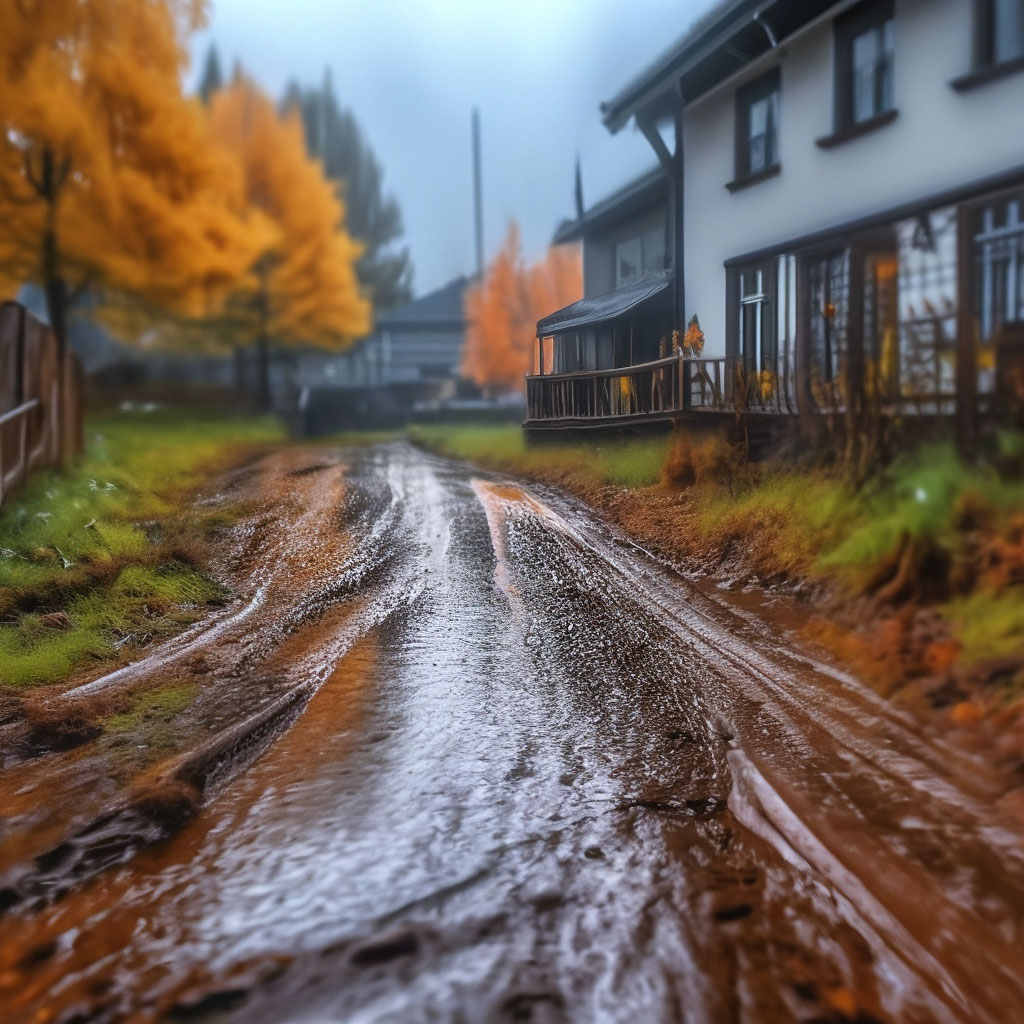 "Autumn, rain, mud, cold, horror, ue5, hdr, overdetalization, maximum ...