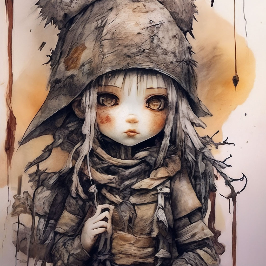 ". Tutti 's heir doll hyperdetalization, watercolor, warm tones, ink ...