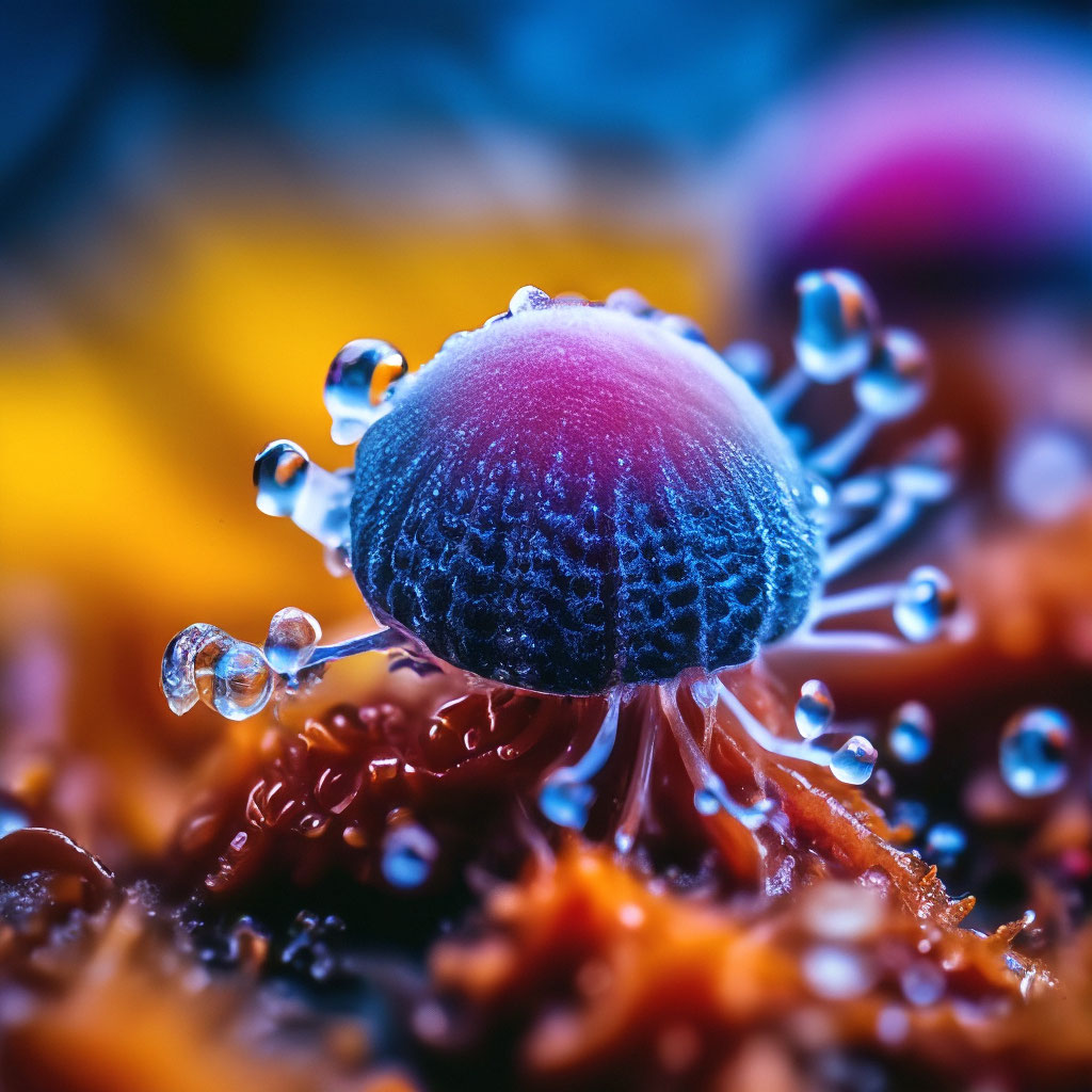 "Microcosm macro photography" — image created in Shedevrum