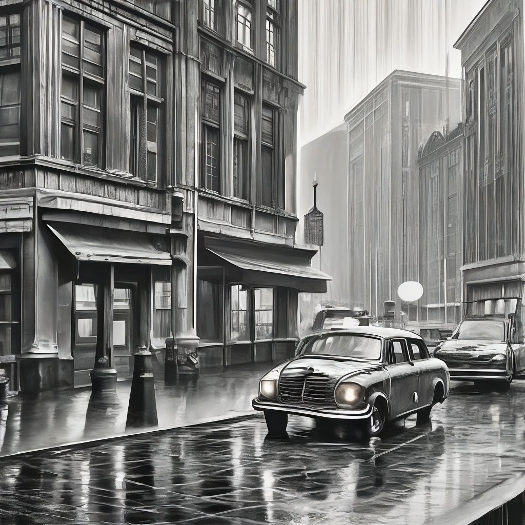 "The rain is drumming endlessly on the windows, the city has fallen ...