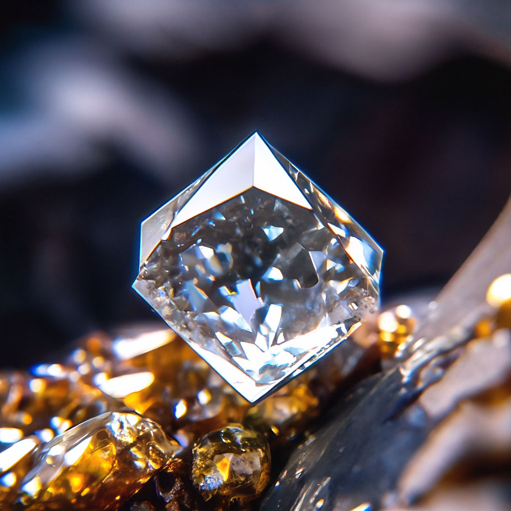 "Octahedral diamond crystal in a piece of kimberlite High quality, high ...
