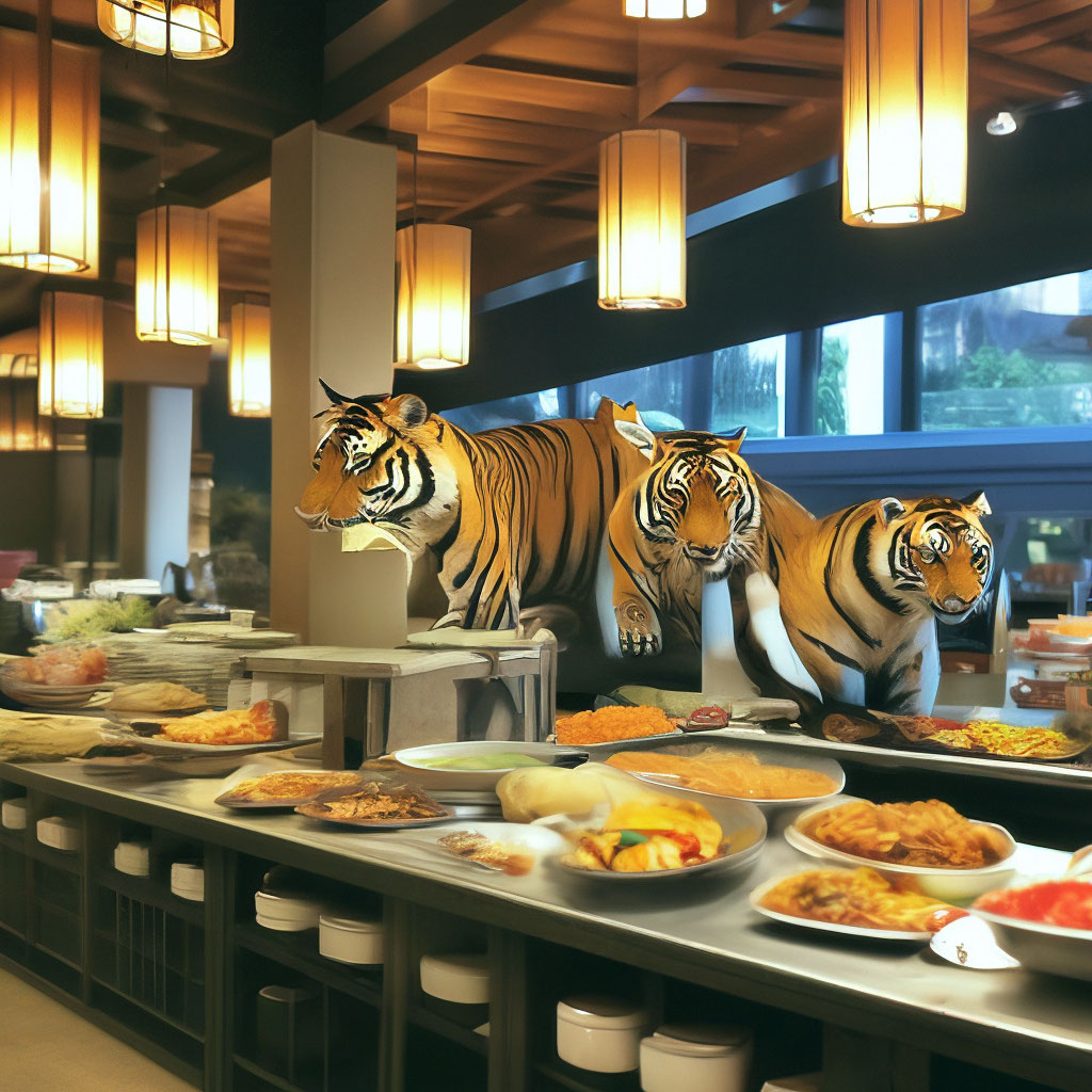 "Cozy food court and delicious where there is a whole queue of Amur ...